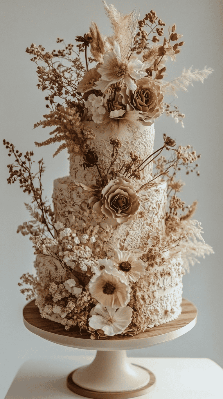 37 Boho Chic Wedding Cake Ideas For 2025 - cakevows.com