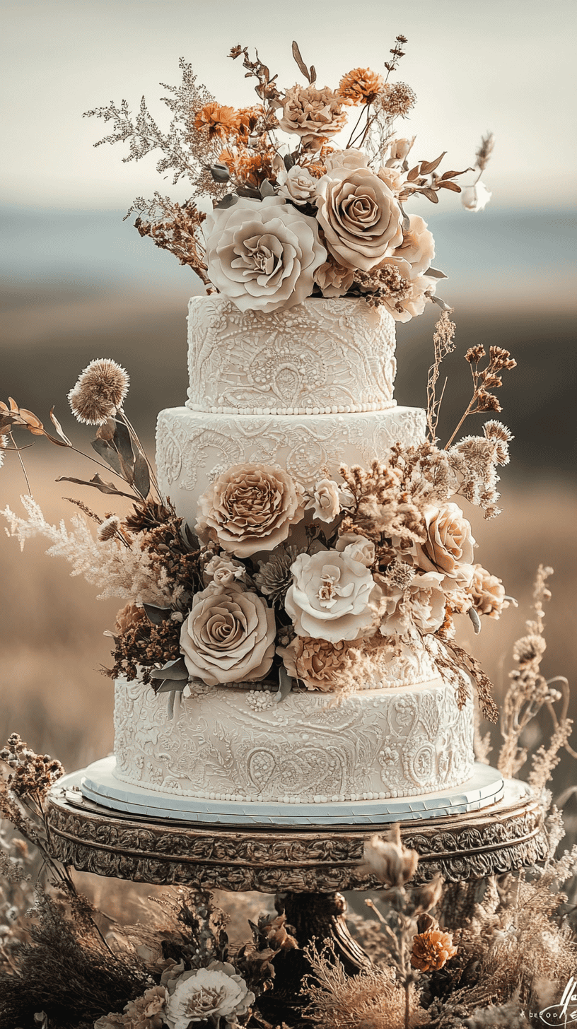 37 Boho Chic Wedding Cake Ideas For 2025 - cakevows.com