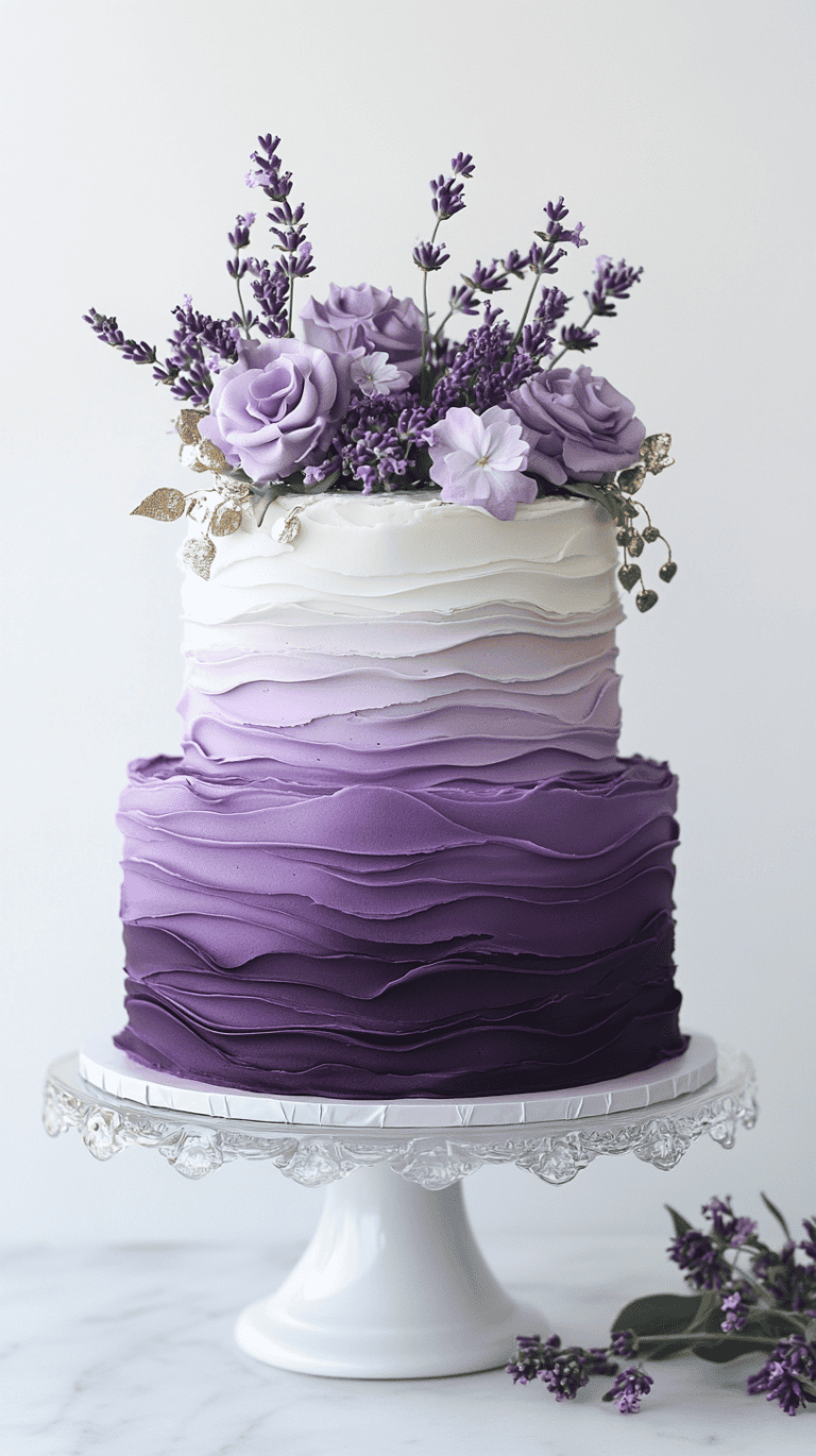 38 New & Fresh - Purple Wedding Cake Design Ideas