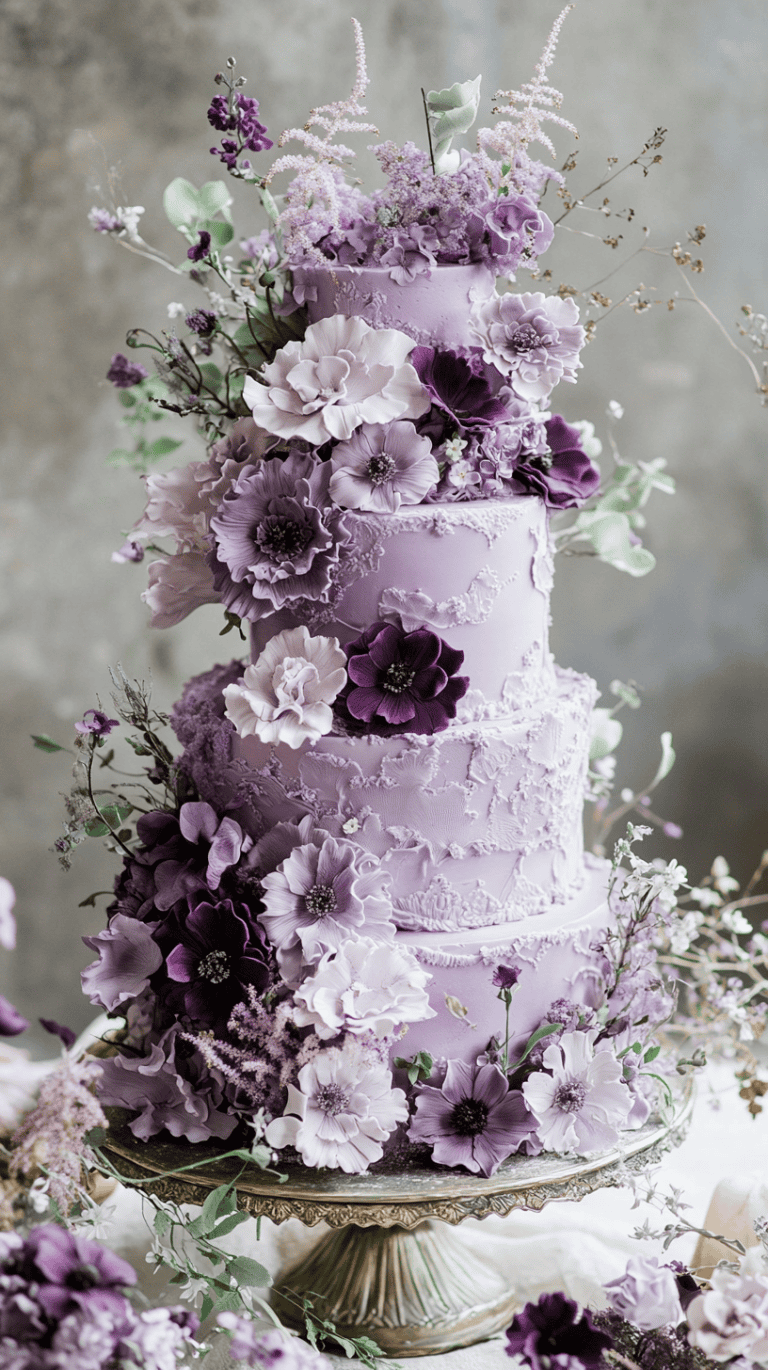 38 New & Fresh - Purple Wedding Cake Design Ideas