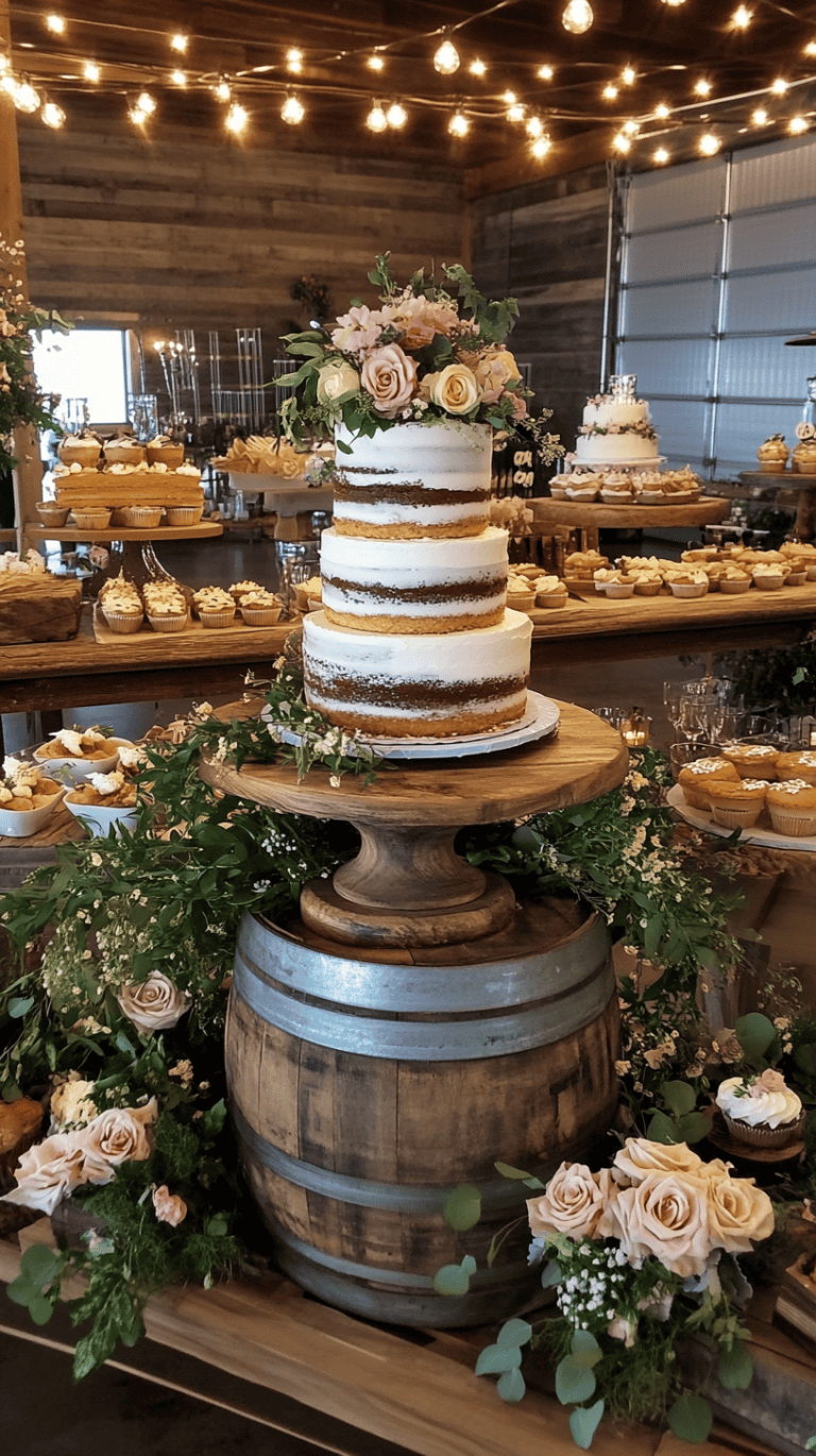 33 Rustic Wedding Dessert Table Ideas - cakevows.com