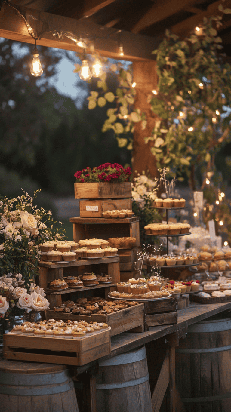 33 Rustic Wedding Dessert Table Ideas - cakevows.com