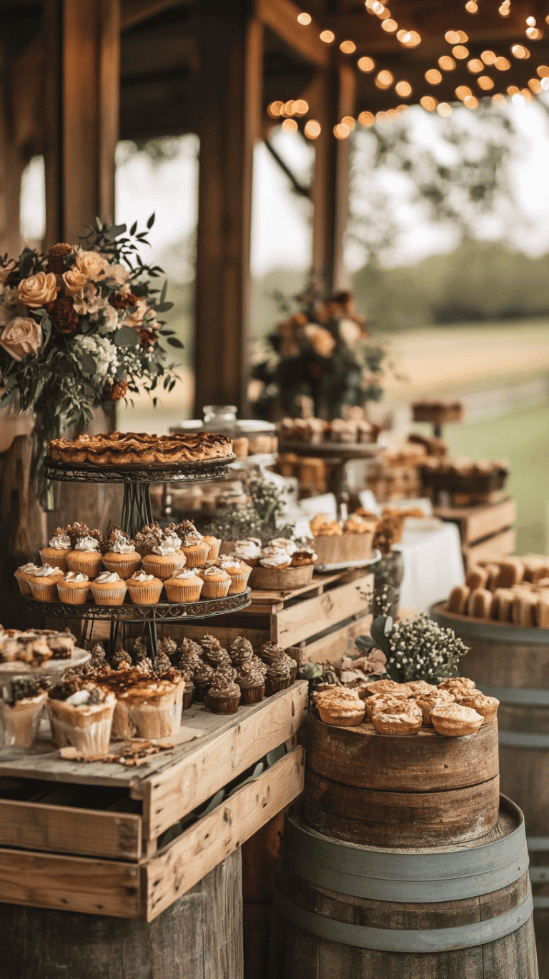 33 Rustic Wedding Dessert Table Ideas - cakevows.com