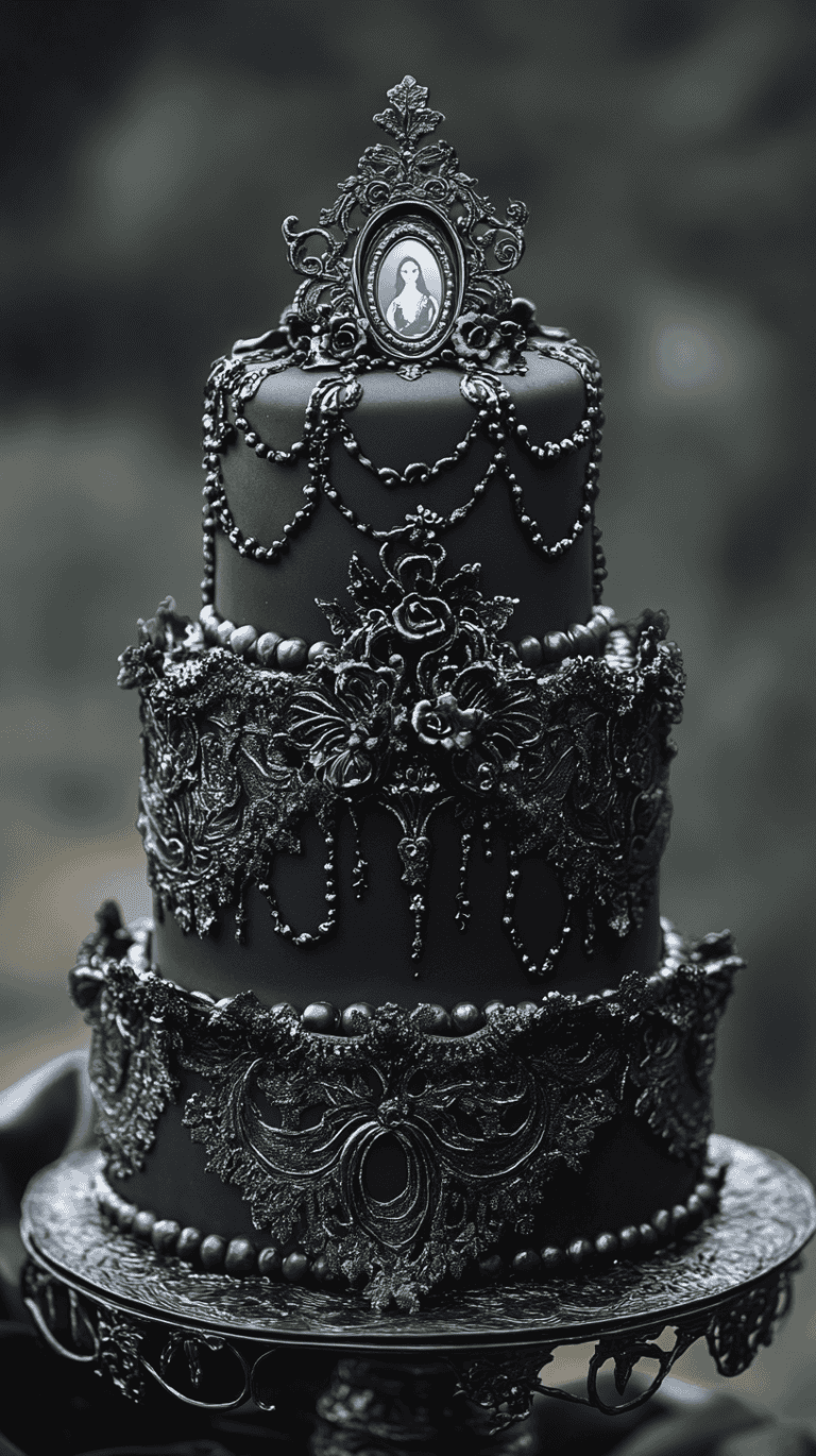 58 Wednesday Addams Wedding Cake Ideas: Gothic & Chic