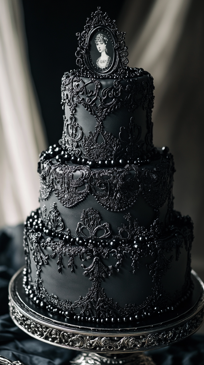 58 Wednesday Addams Wedding Cake Ideas: Gothic & Chic